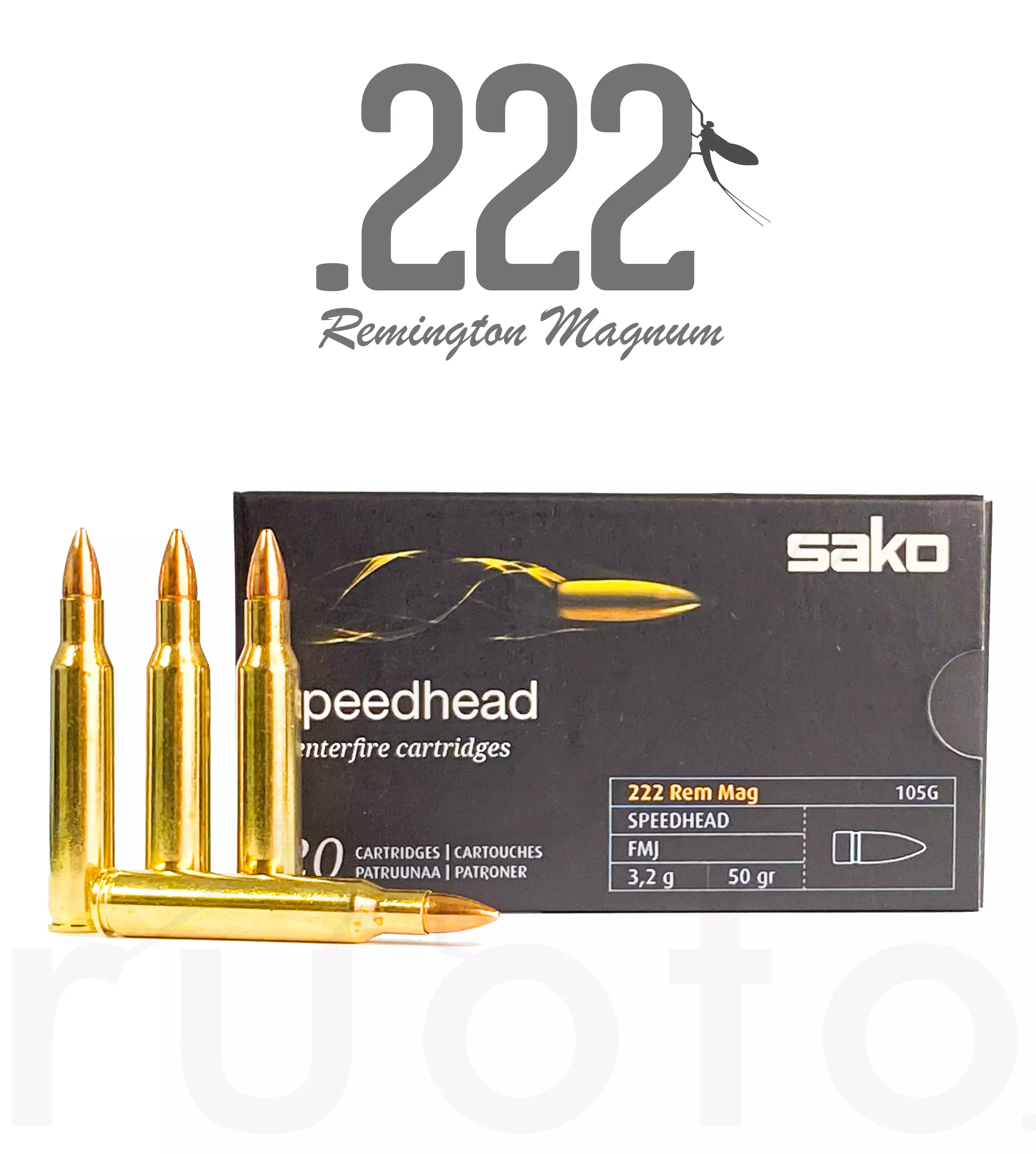 Sako Speedhead .222 Rem Mag 3,2g 20pcs Ratapatruuna 20 kpl .222 Rem Mag ...