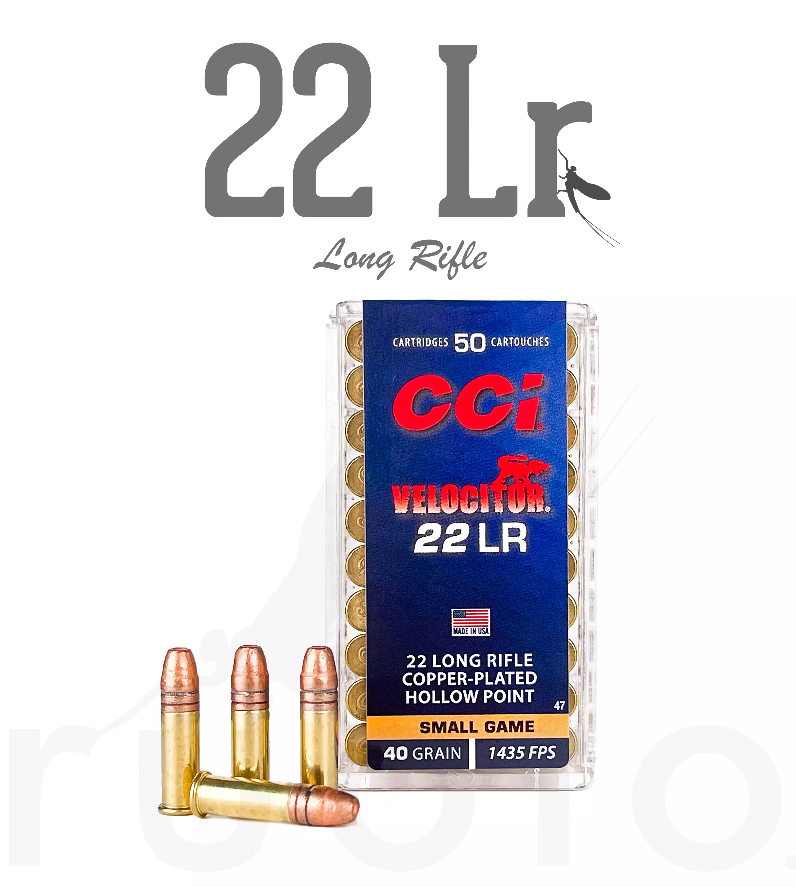 CCI Velocitor .22 LR 2,6g 50pcs Pienoiskiväärin patruuna .22 LR, 50kpl ...