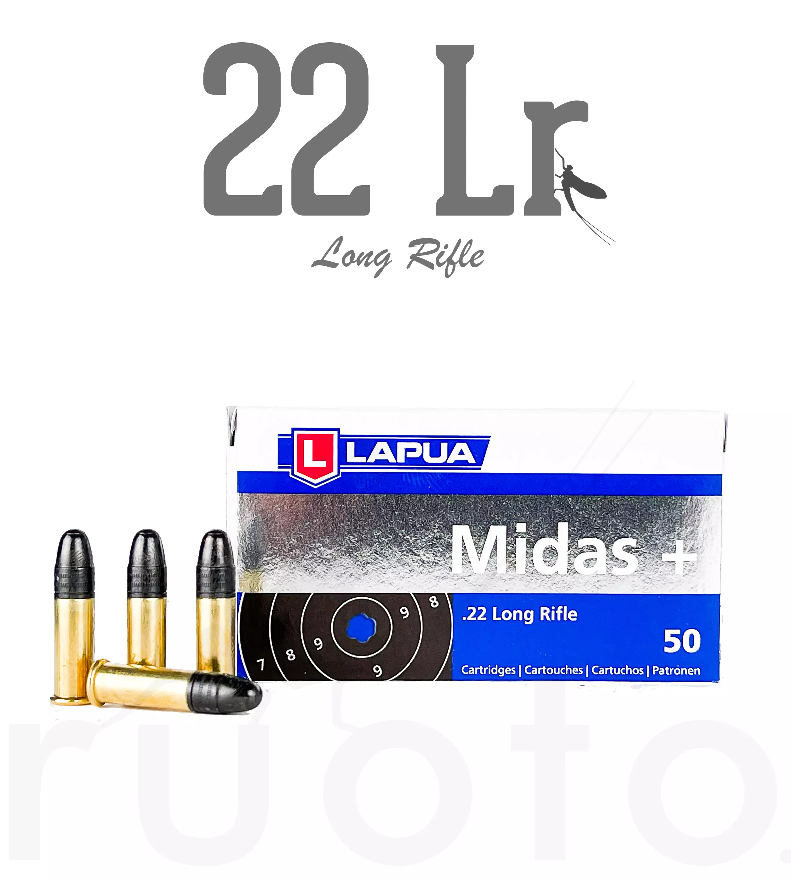 Lapua Midas + .22 LR 2,59g 50pcs Pienoiskiväärin patruuna .22 LR, 50kpl ...